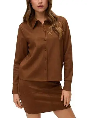Vero Moda Kreta Faux Suede Long Sleeve Shirt - Emperador
