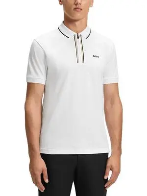 BOSS Philix Slim Fit Short Sleeve Polo Shirt - White