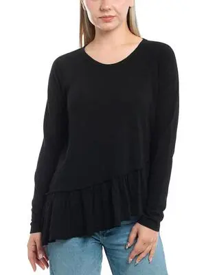 WILT CLOTHING Raglan Asymmetric Peplum Hem Tee - Black