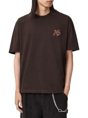 ALLSAINTS Icon Crewneck Tee - Plum Brown