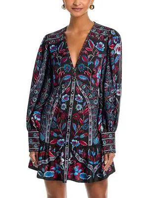 Farm Rio Long Sleeve Mini Dress - Marcelle