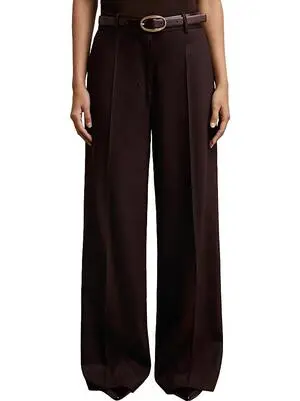 REISS Petite Wide Leg Pants - Aubergine