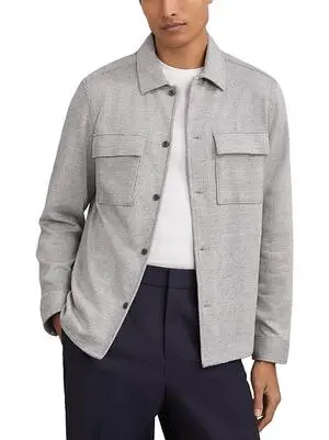 REISS Jersey Check Twin Pocket Jacket