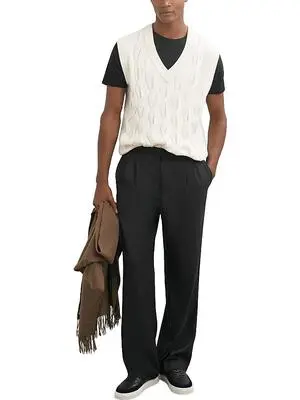 REISS V-neck Cardigan Sweater Vest - Winter White