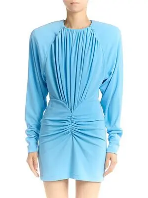 Stella McCartney Gathered Mini Dress - New Sky Blue