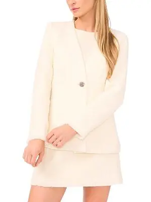 Ted Baker London Tweed V-neck Blazer - Vanilla Ice