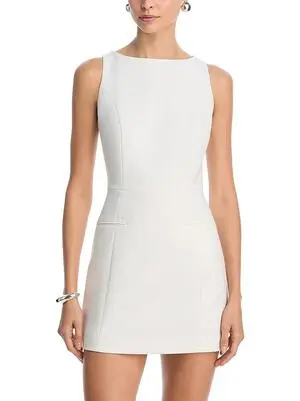 French Connection Whisper Boat Neck Mini Dress - Summer White