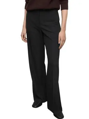 Mango Belted Pleated Straight-leg Pants - Grey