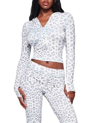 I.AM.GIA Blare Cropped Hoodie Snow Leopard