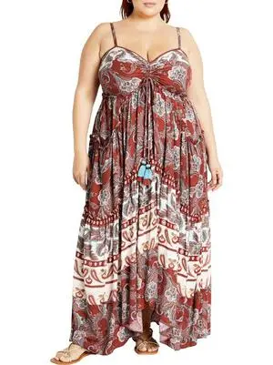 City Chic Lilah Love Maxi Dress - Paisley