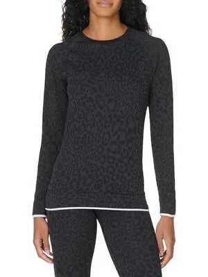 Sweaty Betty Sweaty Betty Animal Print Base Layer Top Grey Leo Jacquard