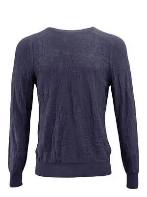 LORDS OF HARLECH Cole Fully Fashioned Merino Wool Crewneck Sweater - Navy