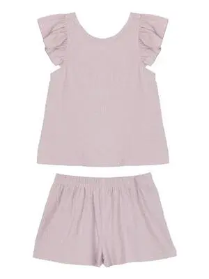 MABEL + HONEY Two-piece Set With Flutter Sleeves - Purple