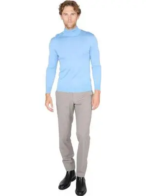 LORDS OF HARLECH Ronan Merino Wool Turtleneck Sweater - Sky