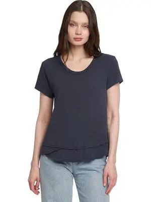 WILT CLOTHING Short Sleeve Mock Layer Tee - Dk Midnight