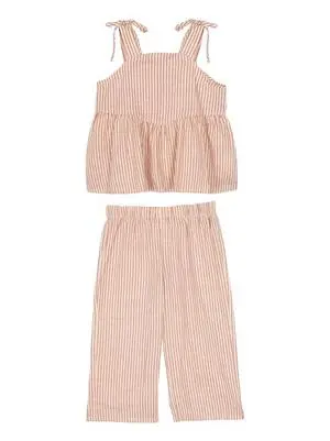 MABEL + HONEY Girls' Striped Two-piece Set - Red