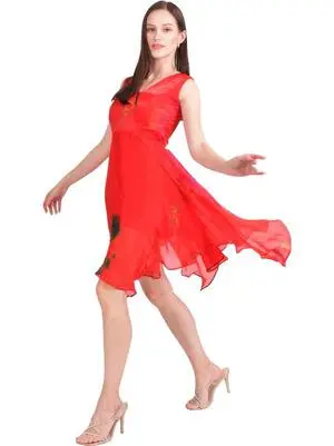 RAAS Kleo High-low Silk Dress - Red