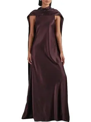 REISS Fae Scarf Sleeveless Satin Maxi Dress