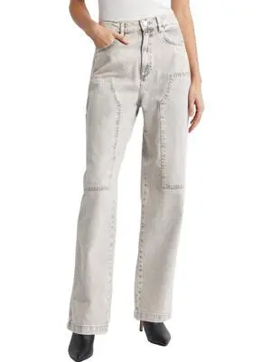 ALLSAINTS Mia Crystal Carpenter Jeans - Snow Grey