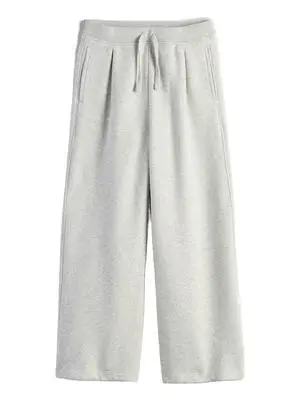 ZELLA GIRL Cloud Soft Pleated Wide Leg Knit Pants - Grey Light Heather