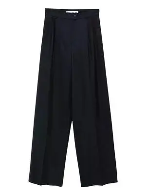 MEDEEA Pleated-front Tailored Trousers - Blue