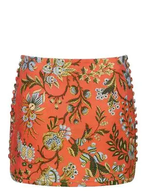 Cara Cara Roseland Floral Mini Skirt - Orange