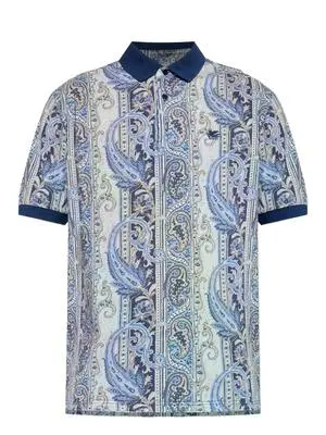 Etro Paisley- Buttoned Polo Shirt - Blue