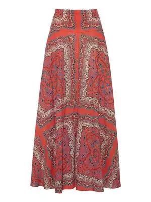 Cara Cara Gabriella Paisley Maxi Skirt - Orange