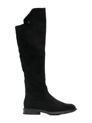 KEYS Side Zip Calf Suede Knee-high Boots - Black