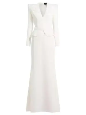 Jenny Packham Night Flowering Beaded Maxi Dress - White