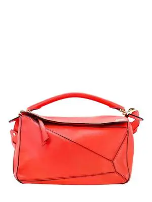 Loewe Puzzle Leather Shoulder Bag - Red