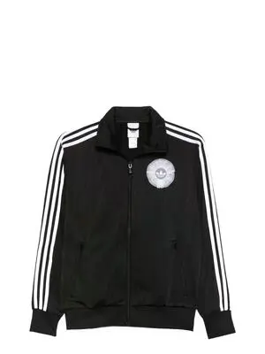 Adidas Zip-up Stripe-detail Sweatshirt - Black