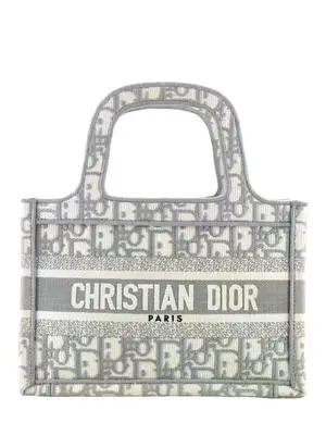 Dior Pre-owned Embroidered Canvas Mini Tote Bag - Grey