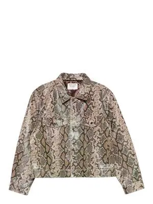 MIDNIGHT RODEO 1968 Buttoned Snakeskin-print Jacket - Brown