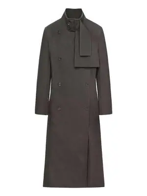 COURREGES Courrèges Buckle Cotton Trench Coat Grey