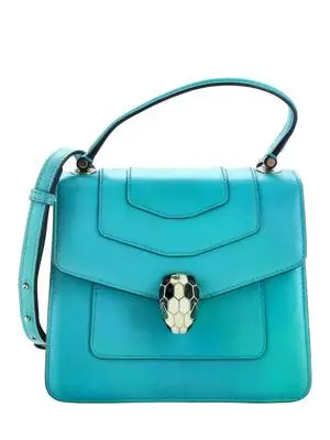 BVLGARI Serpenti Forever Top Handle Satchel - Blue