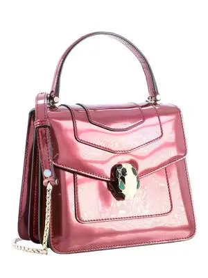 BVLGARI Serpenti Forever Top Handle Satchel - Red