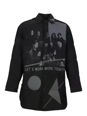 Yohji Yamamoto Graphic-print Padded Jacket - Black