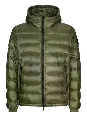 Add Quilted Hooded Down Jacket - Green