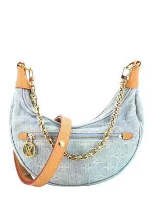 LOUIS VUITTON Loop Handbag Monogram Denim Hobo Bag - Blue