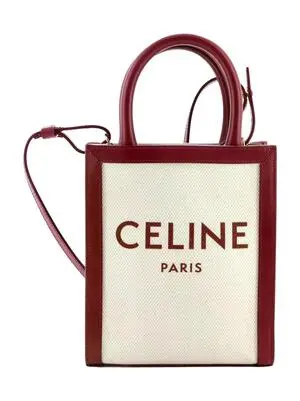 Celine Vertical Cabas Canvas Mini Tote Bag - Neutrals