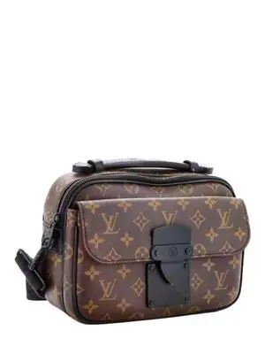 LOUIS VUITTON S Lock Sling Bag Macassar Monogram Canvas - Black