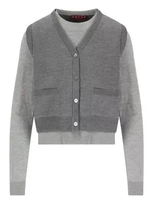 Gucci Waistcoat-effect Cardigan - Grey
