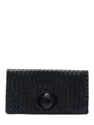 BOTTEGA VENETA Bottega Veneta Nappa Intrecciato Turn Lock Clutch Bag