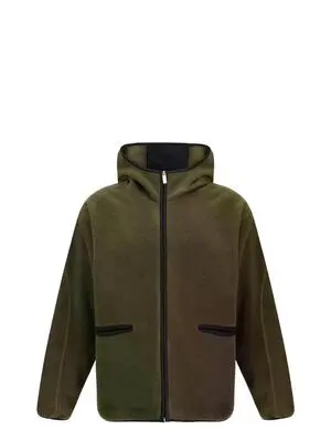 Herno Zip-up Fleece Hoodie - Green