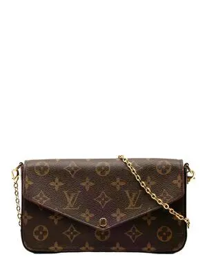LOUIS VUITTON 2017 Monogram Pochette Felicie Crossbody Bag - Brown