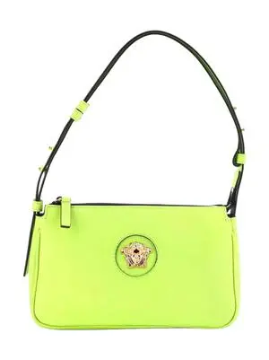Versace Medusa Chain Zip Leather Shoulder Bag - Green