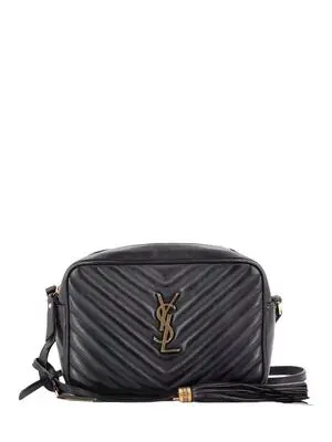 Saint Laurent Lou Camera Bag Matelassé Chevron Leather Crossbody - Black