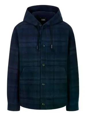 STUDIO TOMBOY Check-pattern Hooded Jacket - Blue