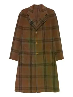 ROMEO GIGLI 1990s Plaid Wool Coat - Brown